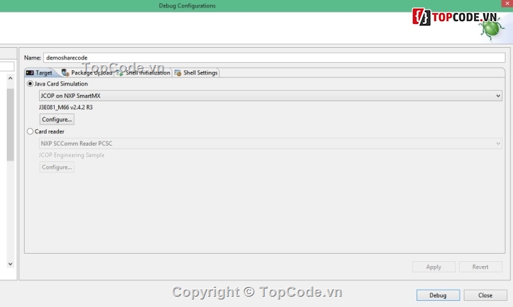 Smartcard tools in Eclipse with a JCOP card